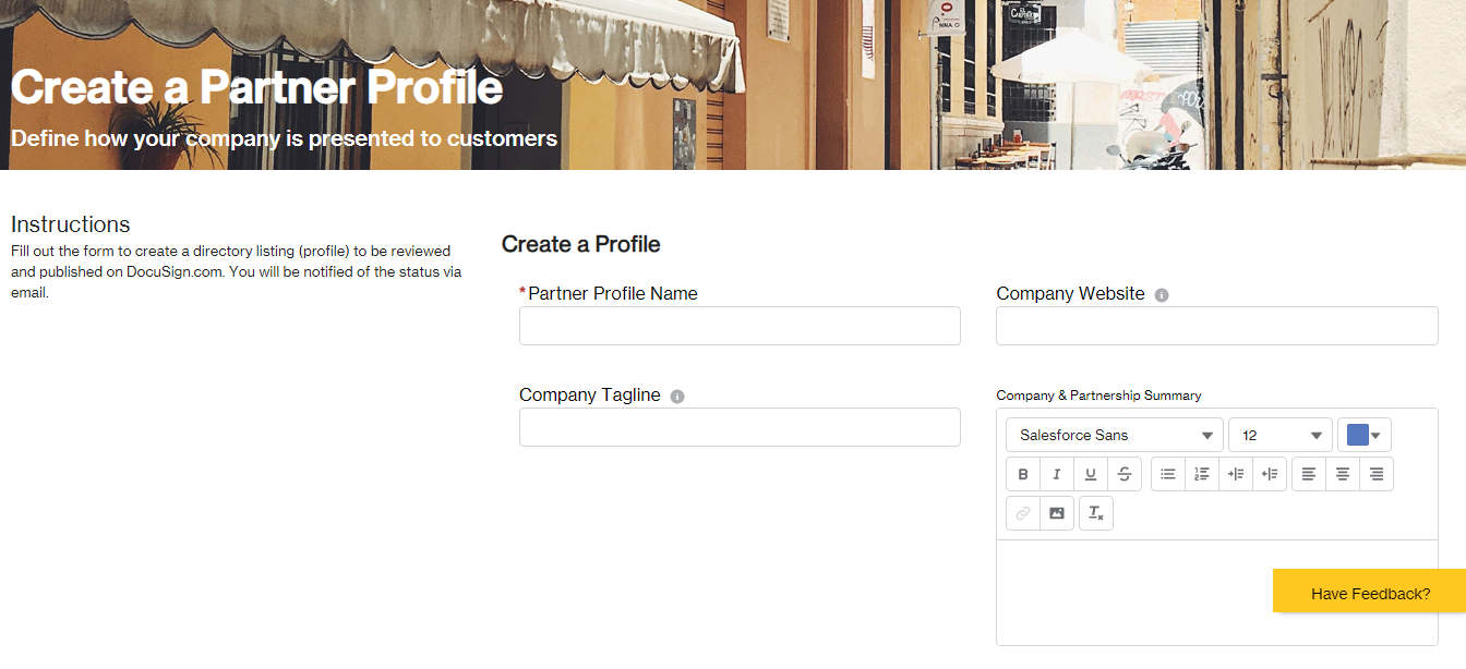 How to Create and Update Your Partner Profile