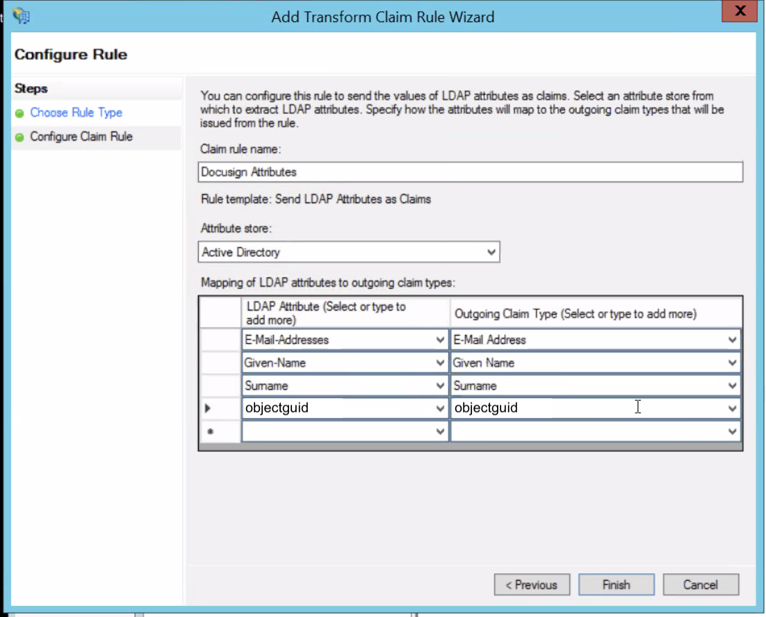 Set up Docusign SSO with ADFS