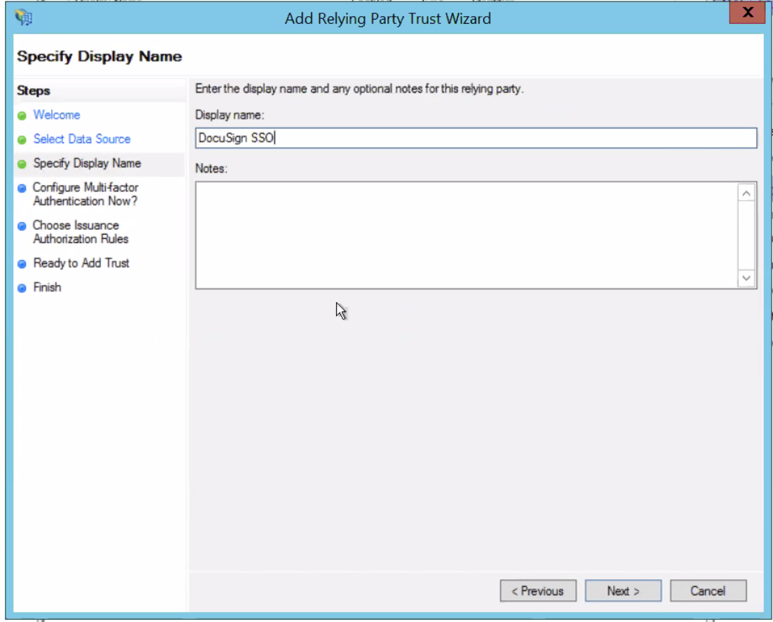 Set up DocuSign SSO with ADFS