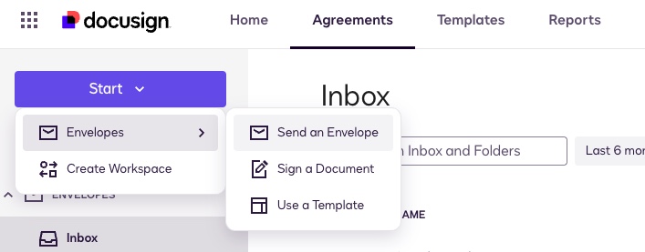 How do I send a Docusign document?
