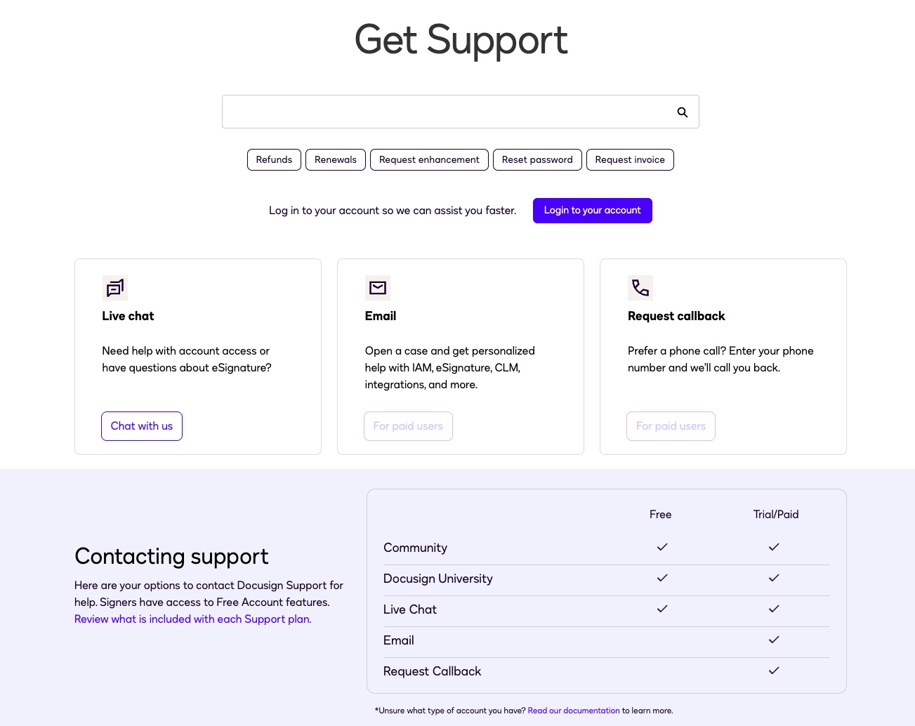 How to use the Docusign Support Center