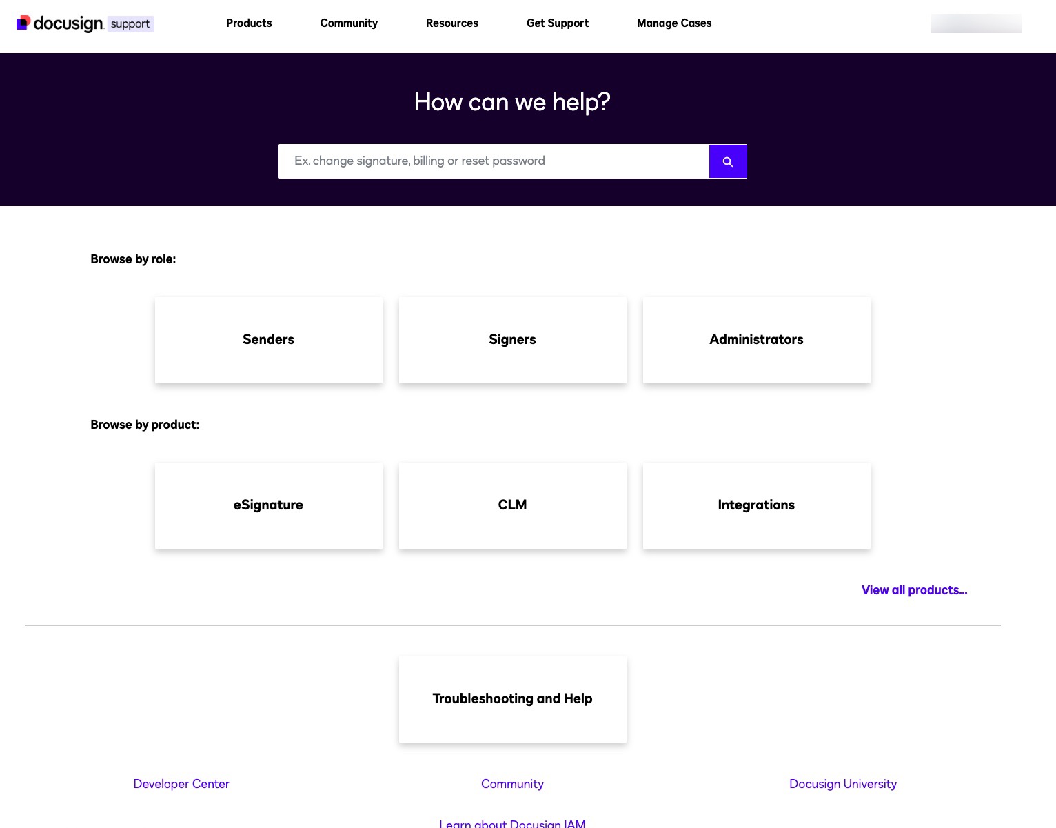 How to use the Docusign Support Center