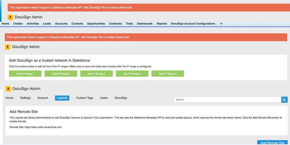 **Legacy** Docusign eSignature for Salesforce - This organization doesn't support a Salesforce ...